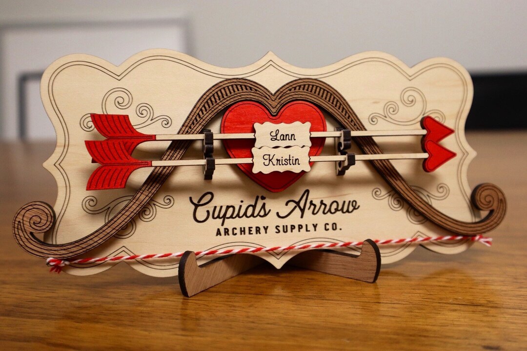 Personalized Valentine’s Day or Anniversary Gift Cupid’s Arrows 4”x8.5 ...