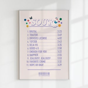 SOUR DIGITAL DOWNLOAD Olivia Rodrigo Merch Poster Aesthethic Wall Art ...