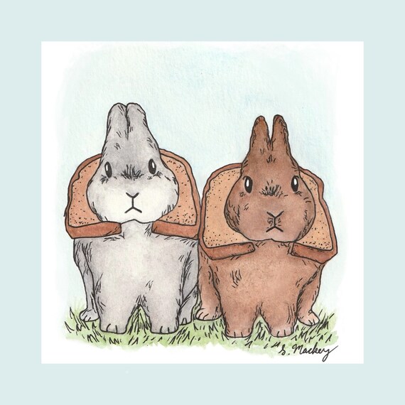 Bunny Cottagecore Decor Square Art Print Matte Glossy | Etsy