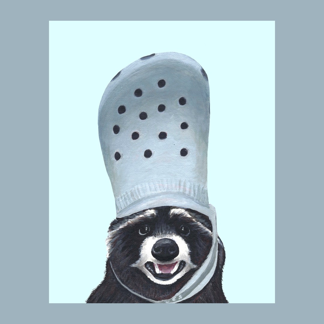 Raccoon With Croc Hat Print Aesthetic Meme Cottagecore Decor Acrylic ...