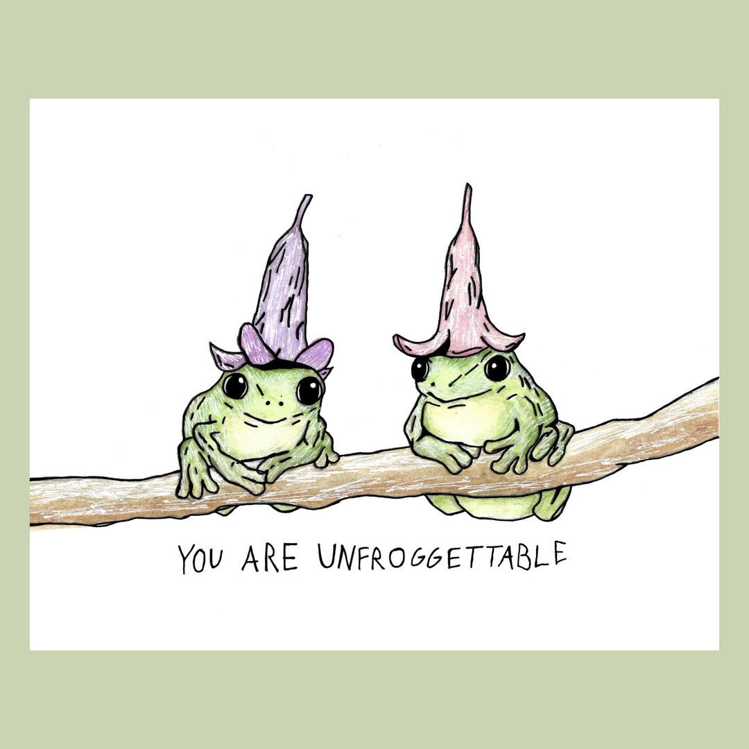 Flower Frog Watercolor Cottagecore Animal Painting Cute Aesthetic Matte ...