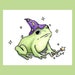 Wizard Frog Cottagecore Decor Meme Watercolor Painting Print Matte ...