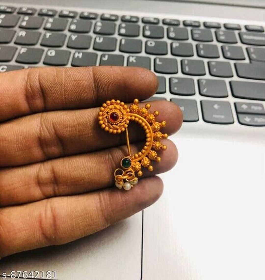 Nose Nath/indian Wedding Nath/wedding Jewelry/gold Nose Ring/statement ...