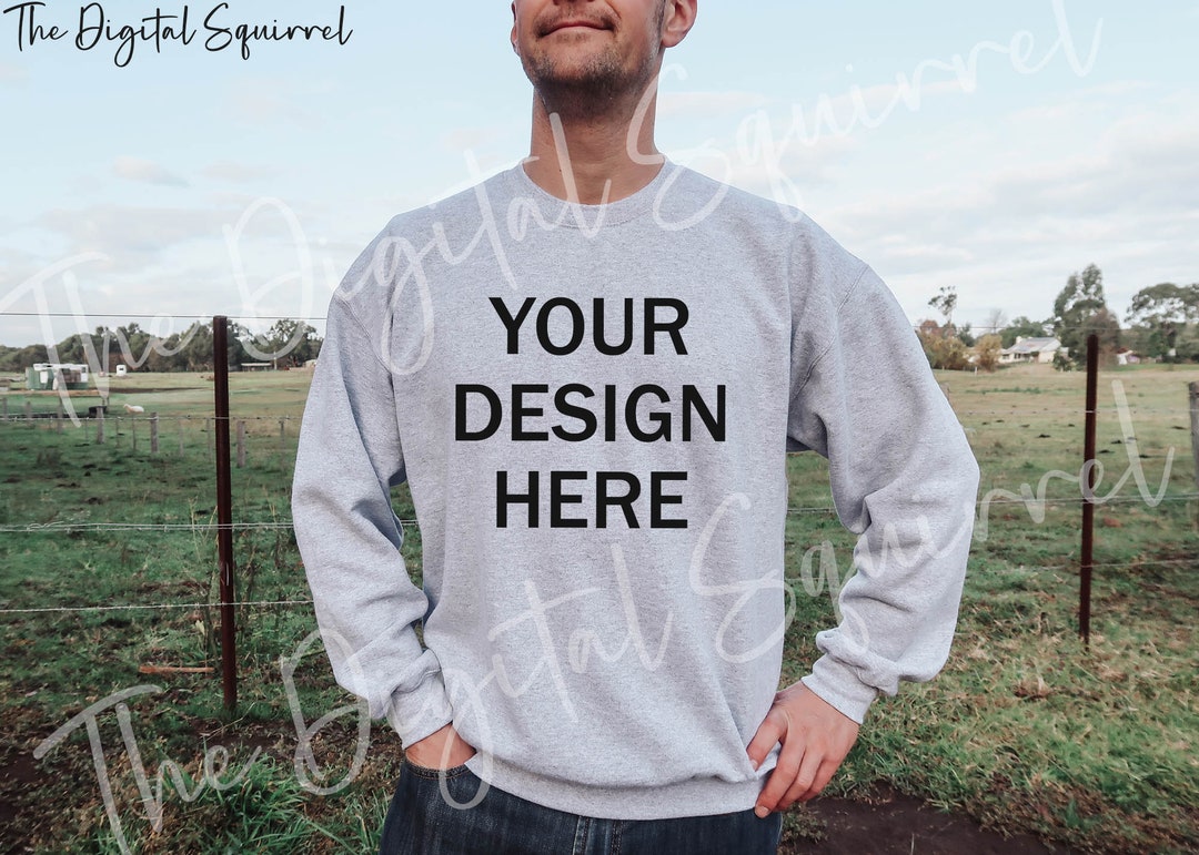 Gildan 18000 Sport Grey Mockup Gildan G180 Sweatshirt - Etsy