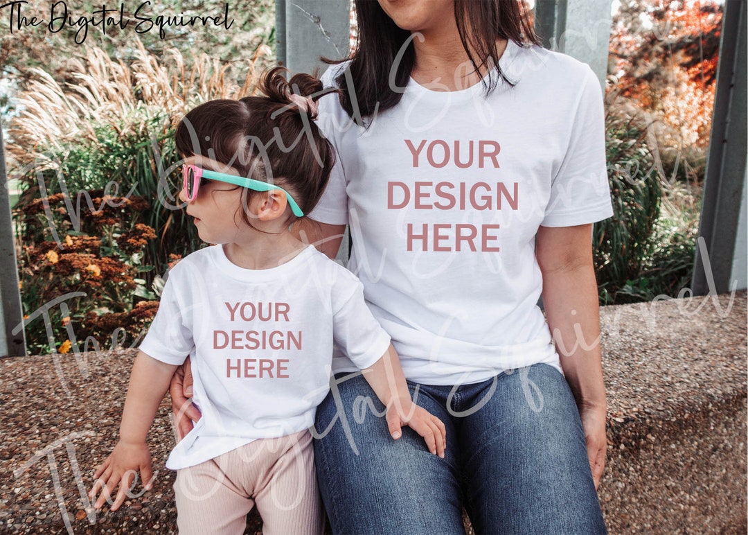 Mother Daughter Mockup Mother's Day Mockup Bella Canvas White 3001 and ...