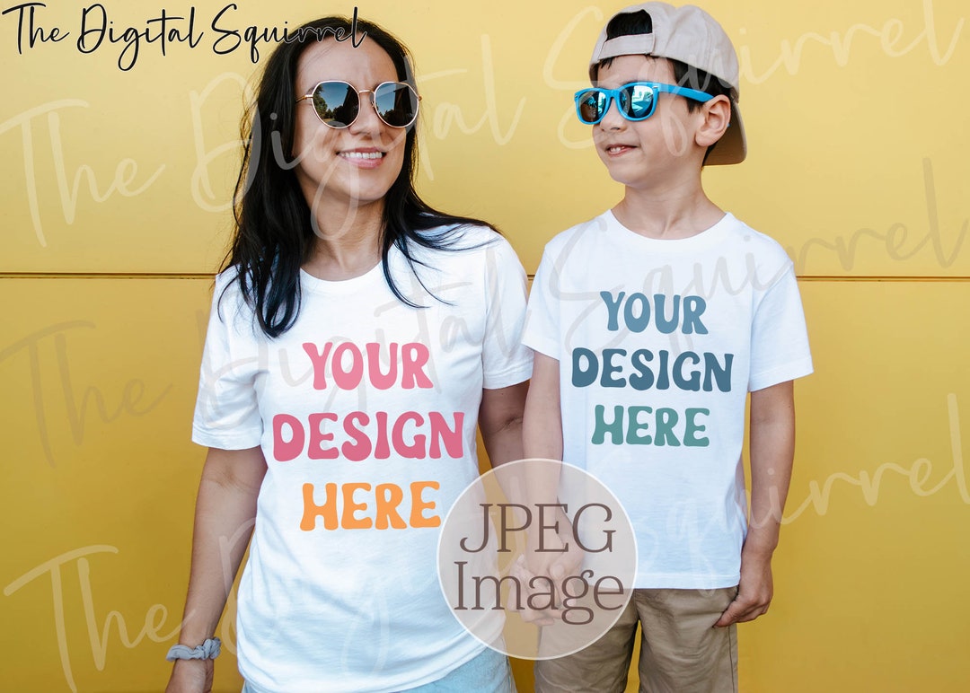 Mother Son Mockup Mother's Day Mockup White Bella Canvas 3001 & 3001t ...