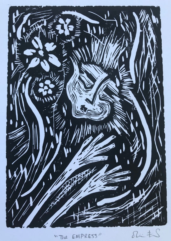 The Empress III Linocut Print | Etsy