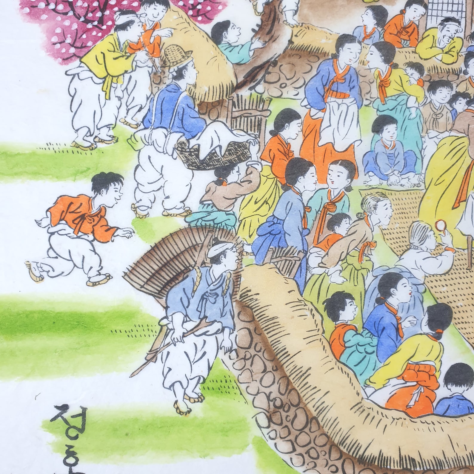 Korea Traditional Spring Folk Style Water Painting Gift Friend ...