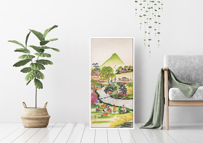 Korea Traditional Spring Folk Style Water Painting / Gift for Friend ...