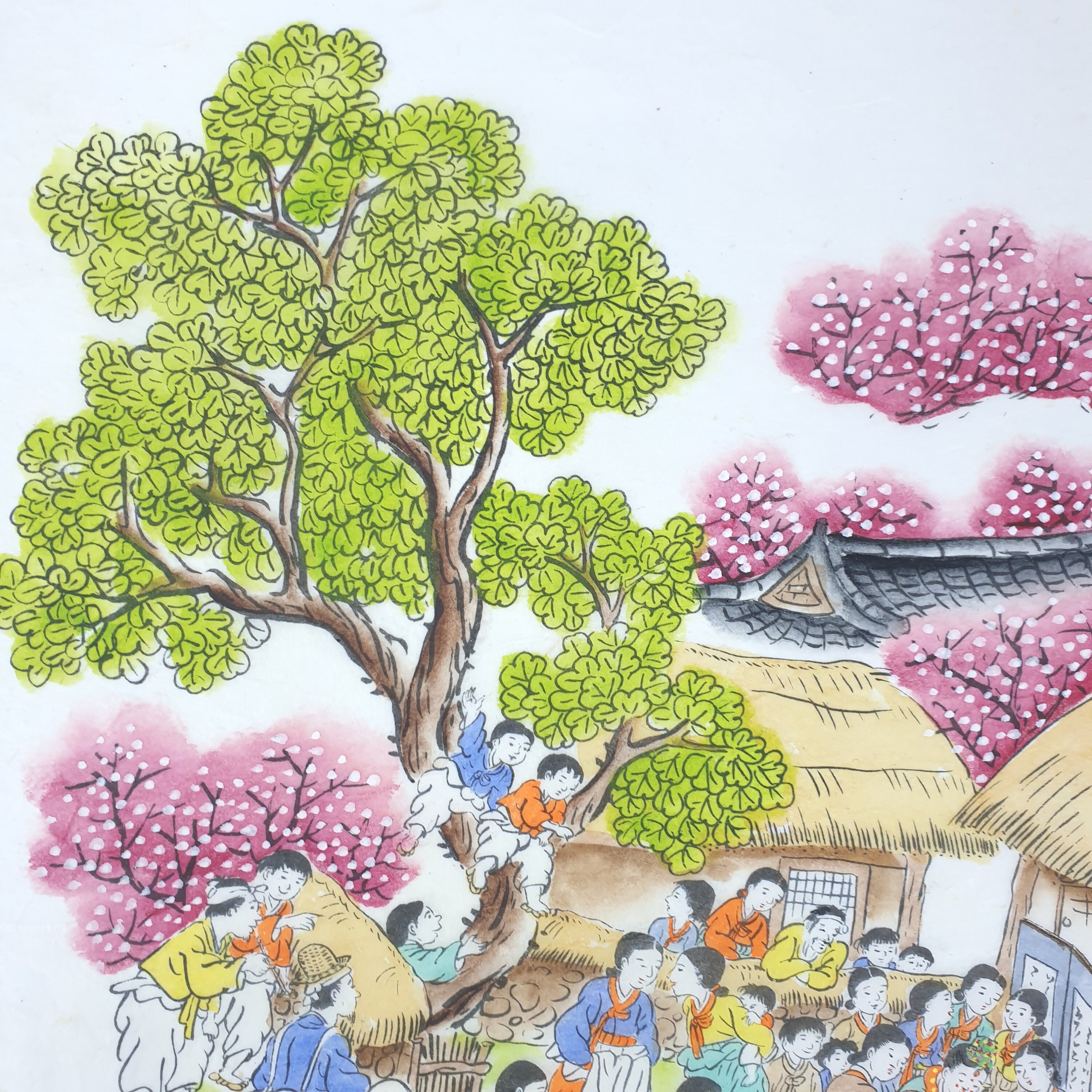 Korea Traditional Spring Folk Style Water Painting Gift Friend ...