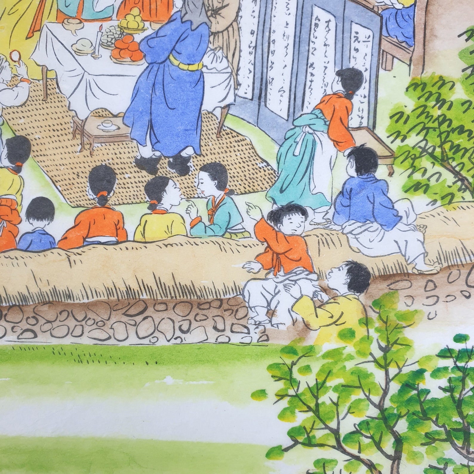 Korea Traditional Spring Folk Style Water Painting Gift Friend ...