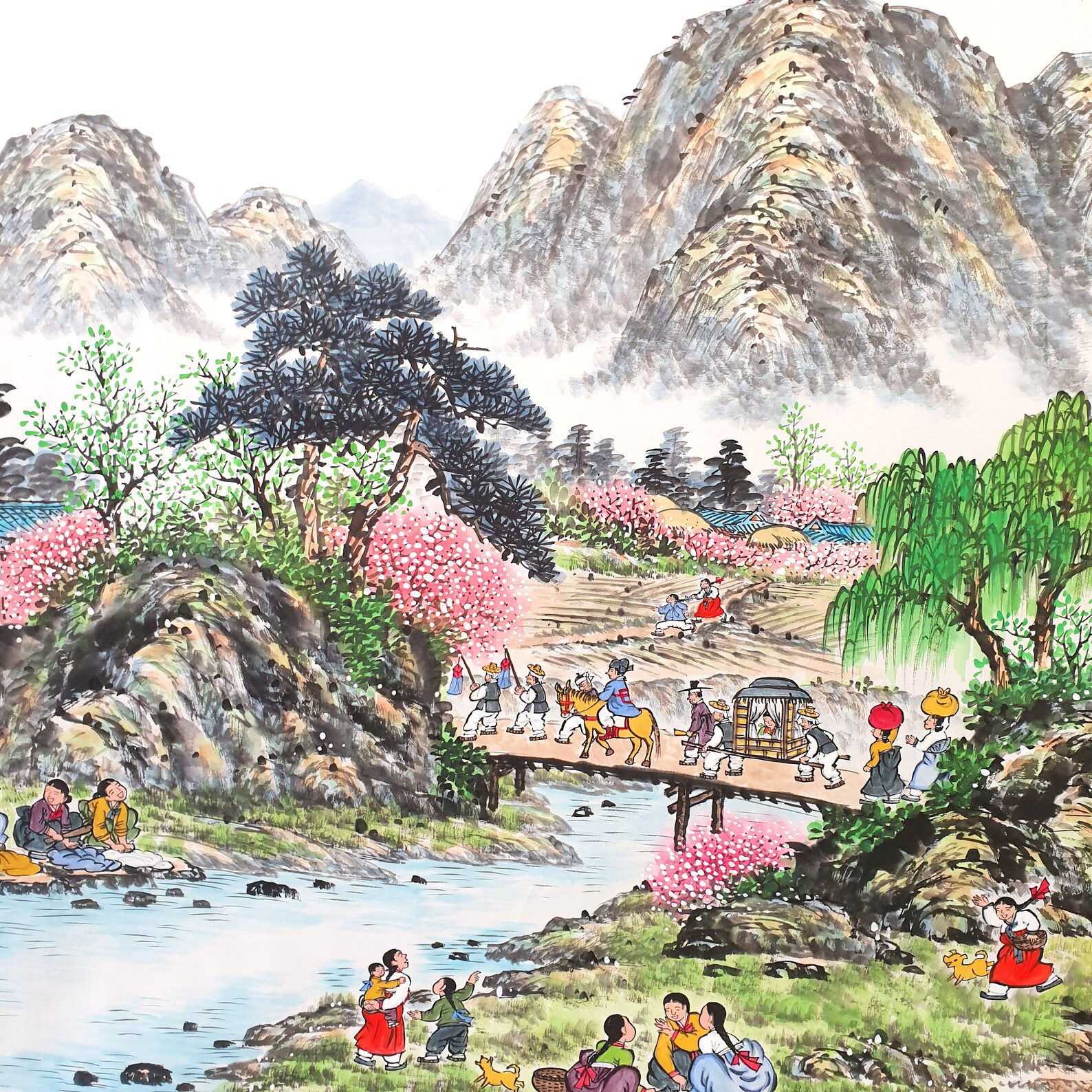 Wall Paintings Spring Landscape Folk Style Water Paintings / - Etsy