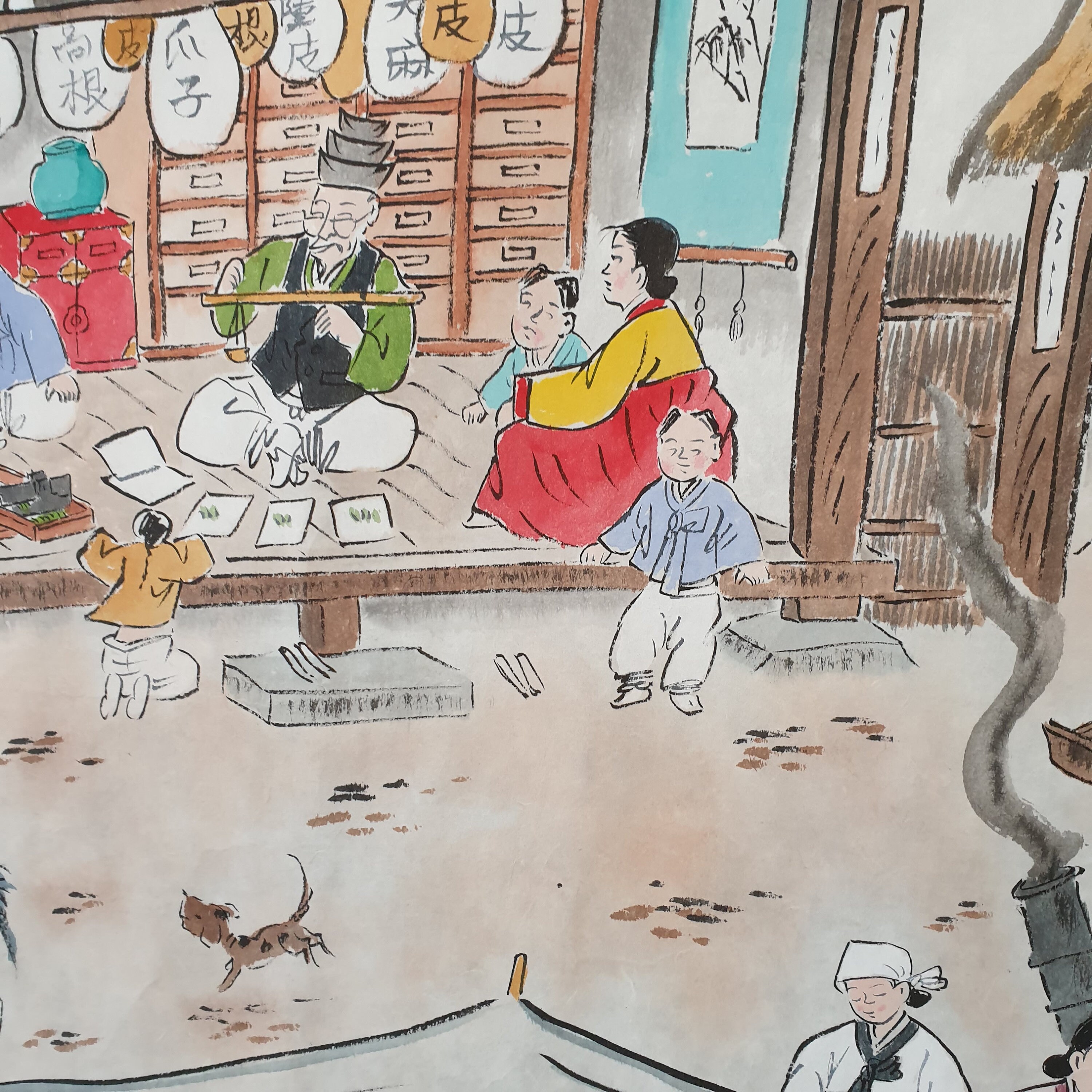 Korea Art Traditional Village Paintings Spring Landscape Folk Style ...