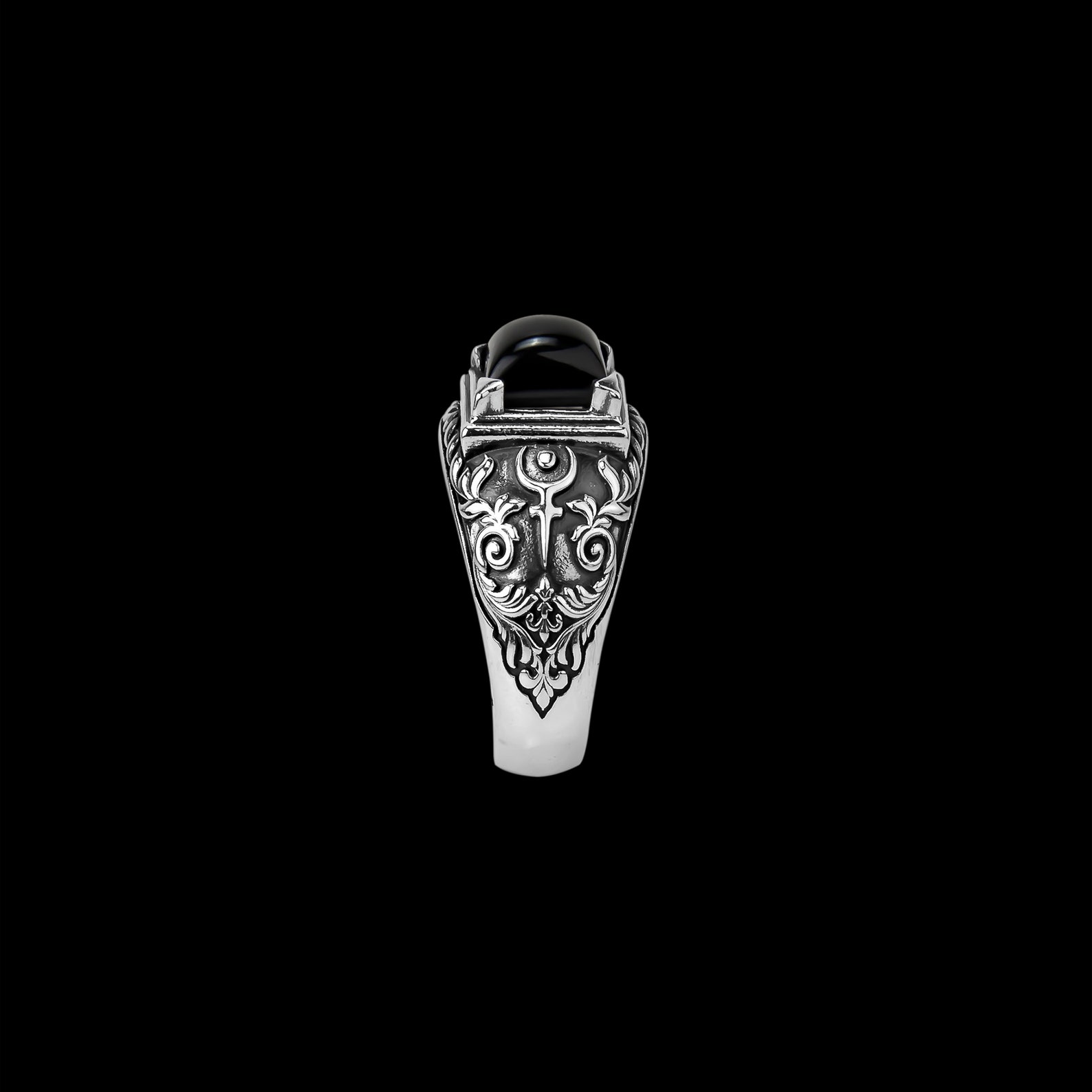 925 Onyx Hades Ring Hades Signet Ring Pluto Ring Astrology - Etsy