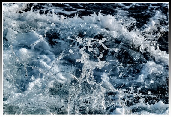 Blue Ocean Ocean Waves Art Print Blue Waves Waves for Wall | Etsy