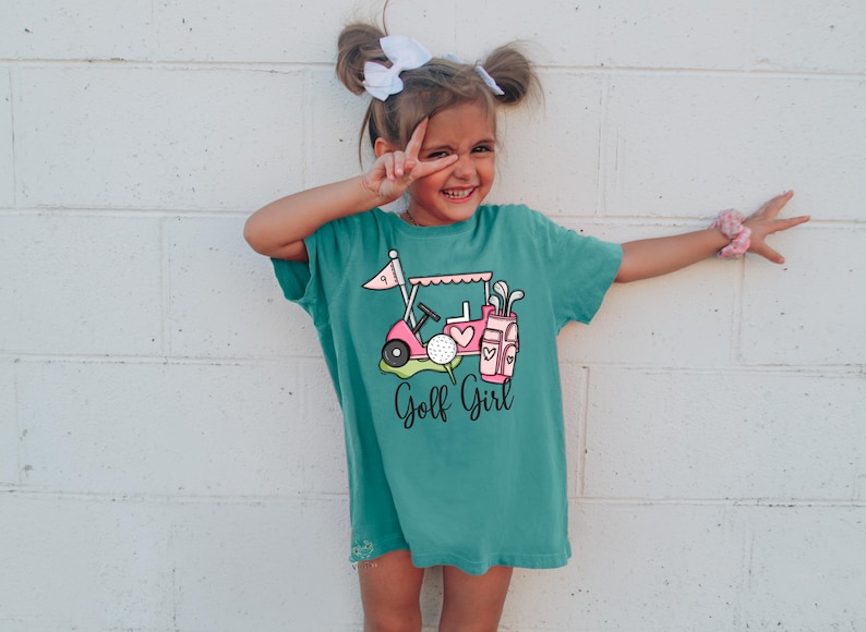 Golf Girl Shirts, Funny Trendy Toddler Girls Outfit, %100 Cotton ...