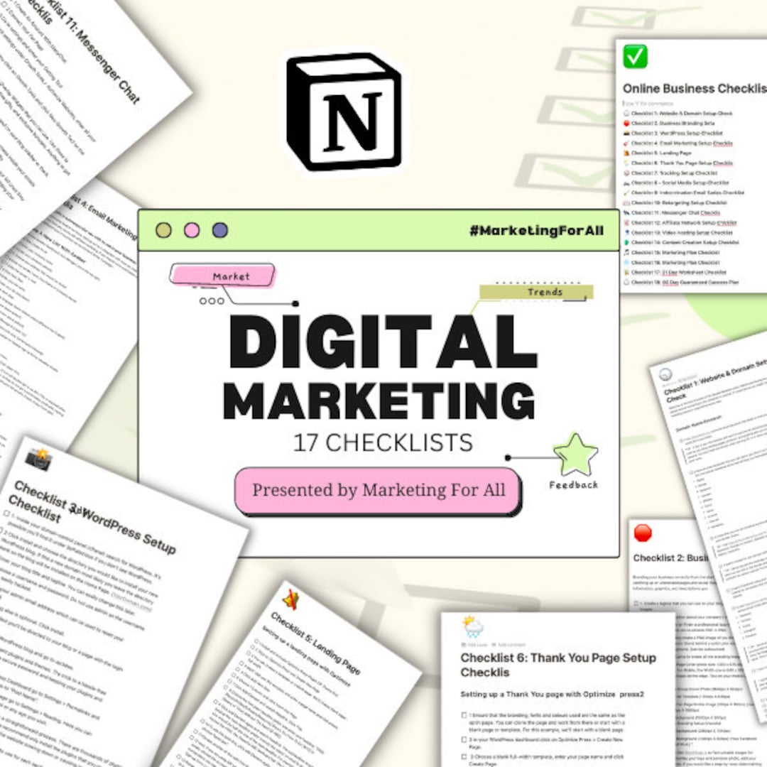 17 Online Marketing Checklist With Master Resell Rights - Etsy