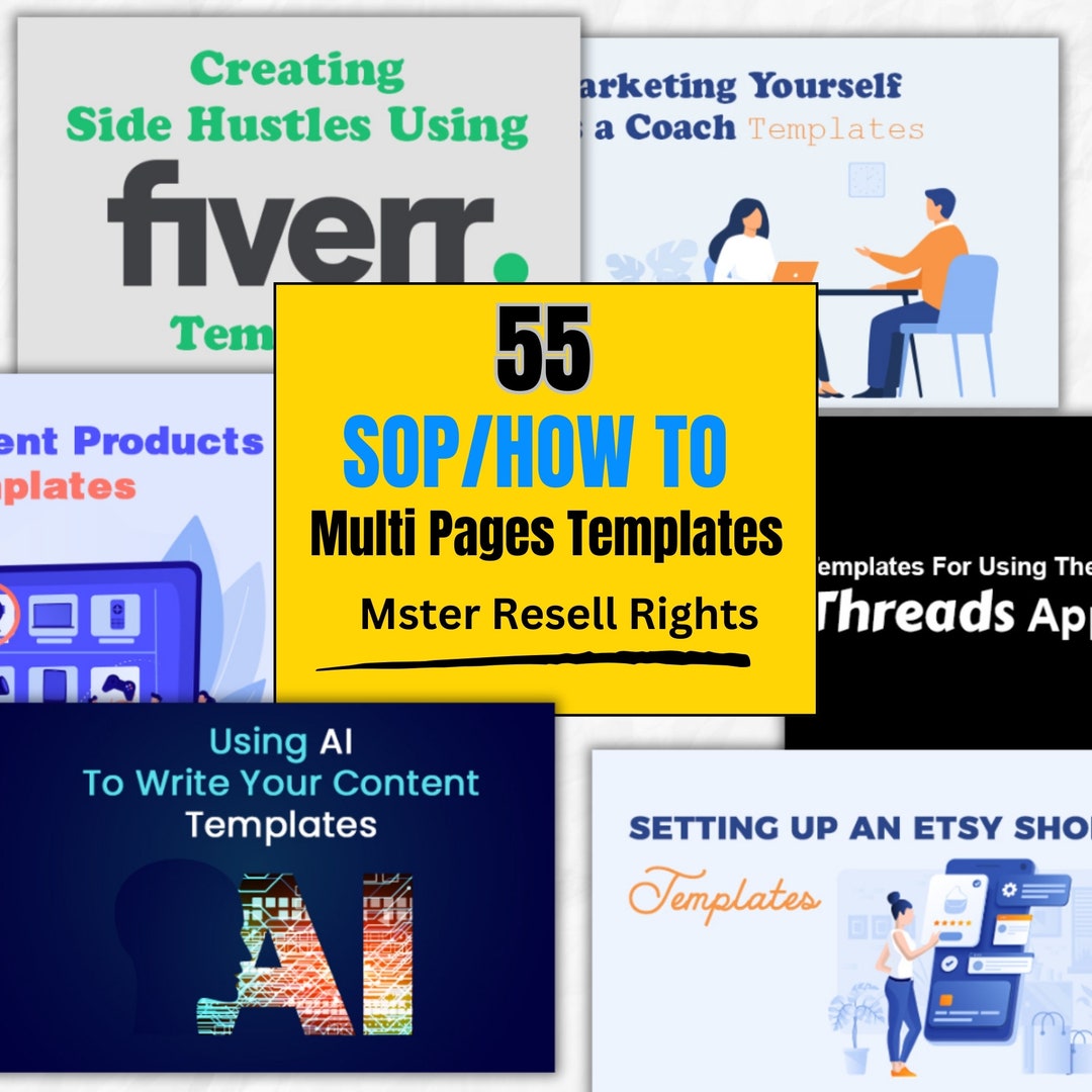 55 SOP/HOW TO Templates | How to Guide | Checklists | Plr | Mrr - Etsy