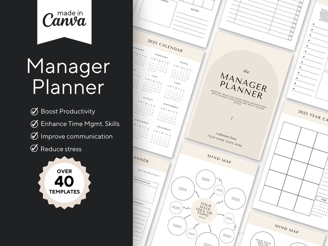 Manager Planner | Executive Organizer Planner | Professional Agenda ...