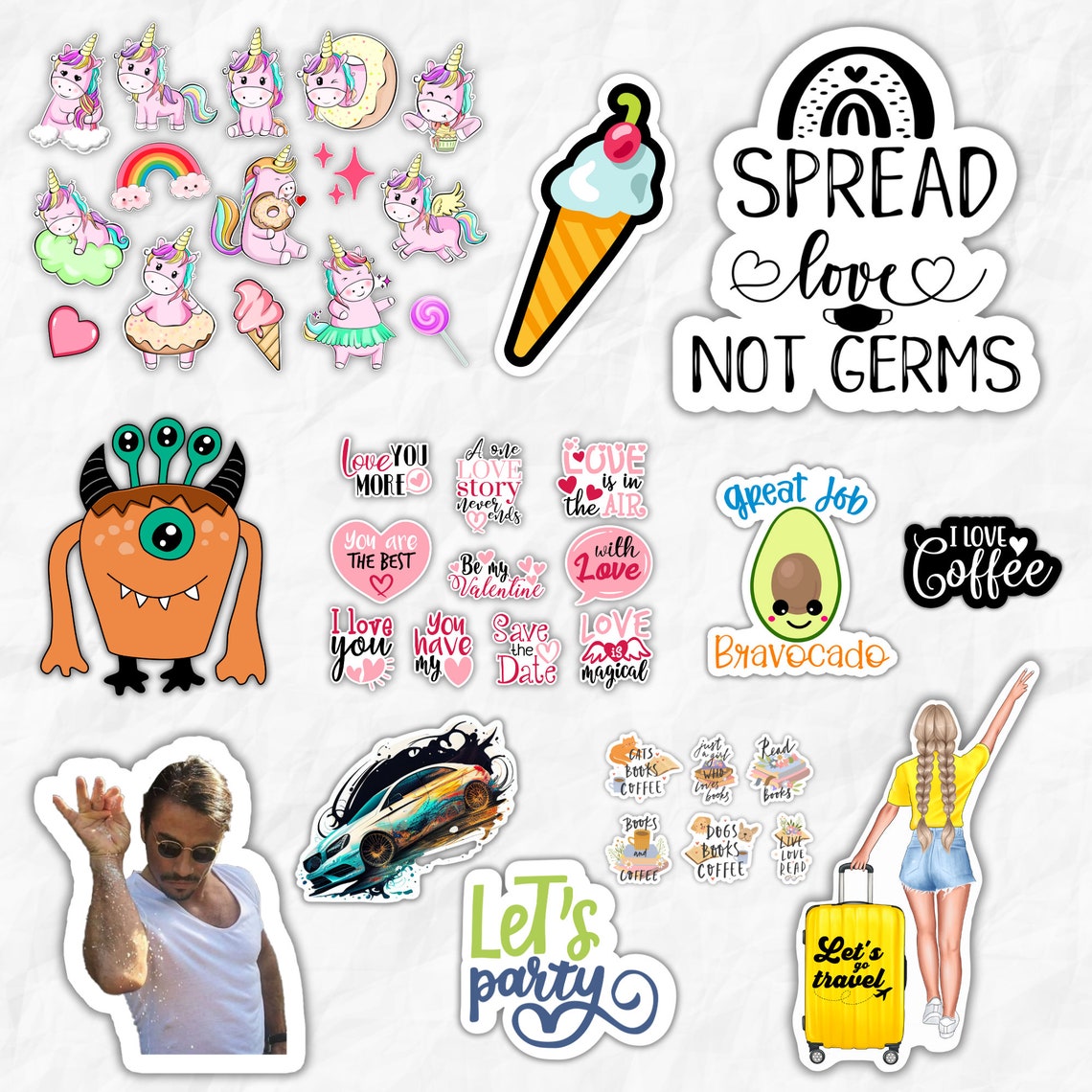 10.000 Sticker Designs Bundle | Digital Sticker Pack | Stickers Bundle ...