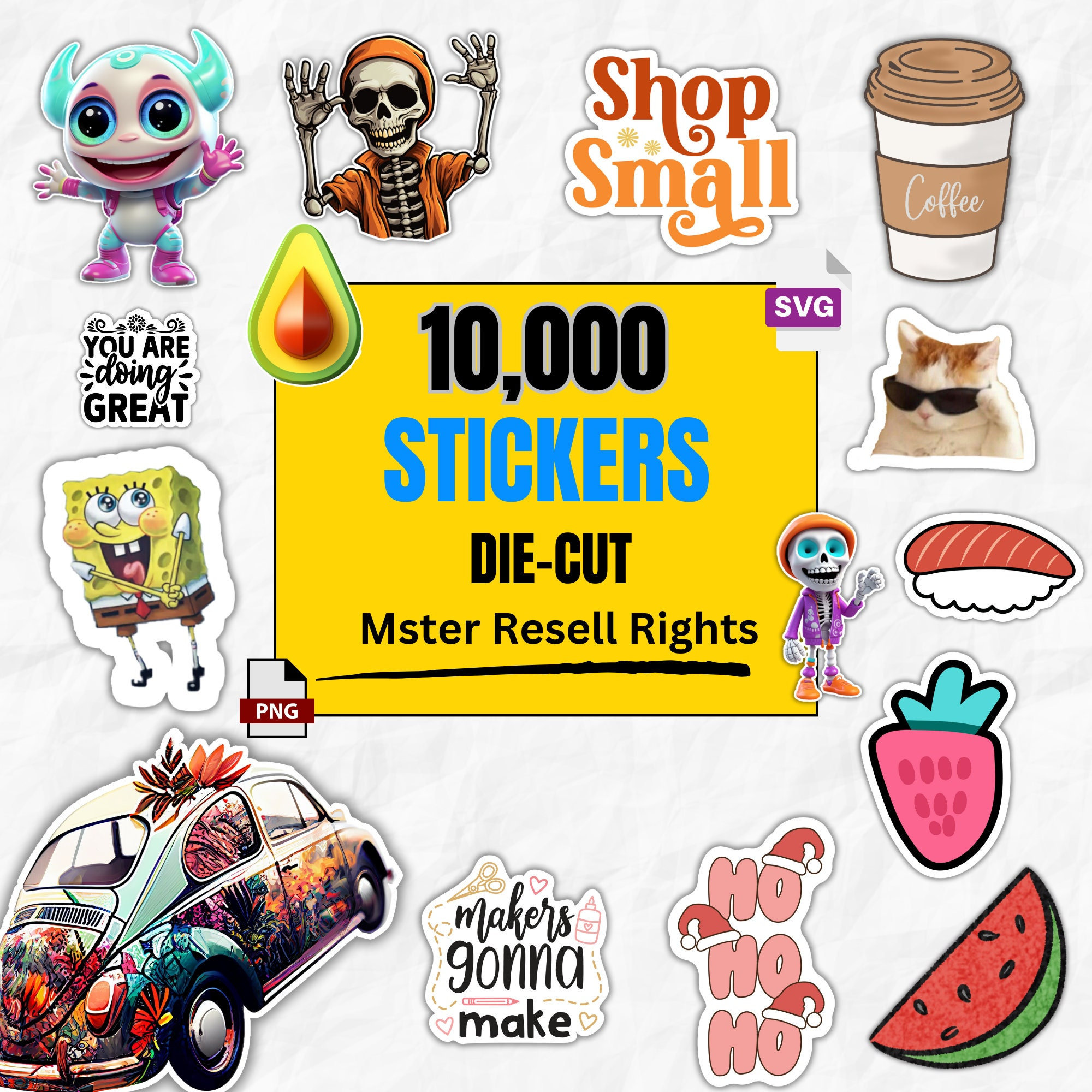 10.000 Sticker Designs Bundle | Digital Sticker Pack | Stickers Bundle ...