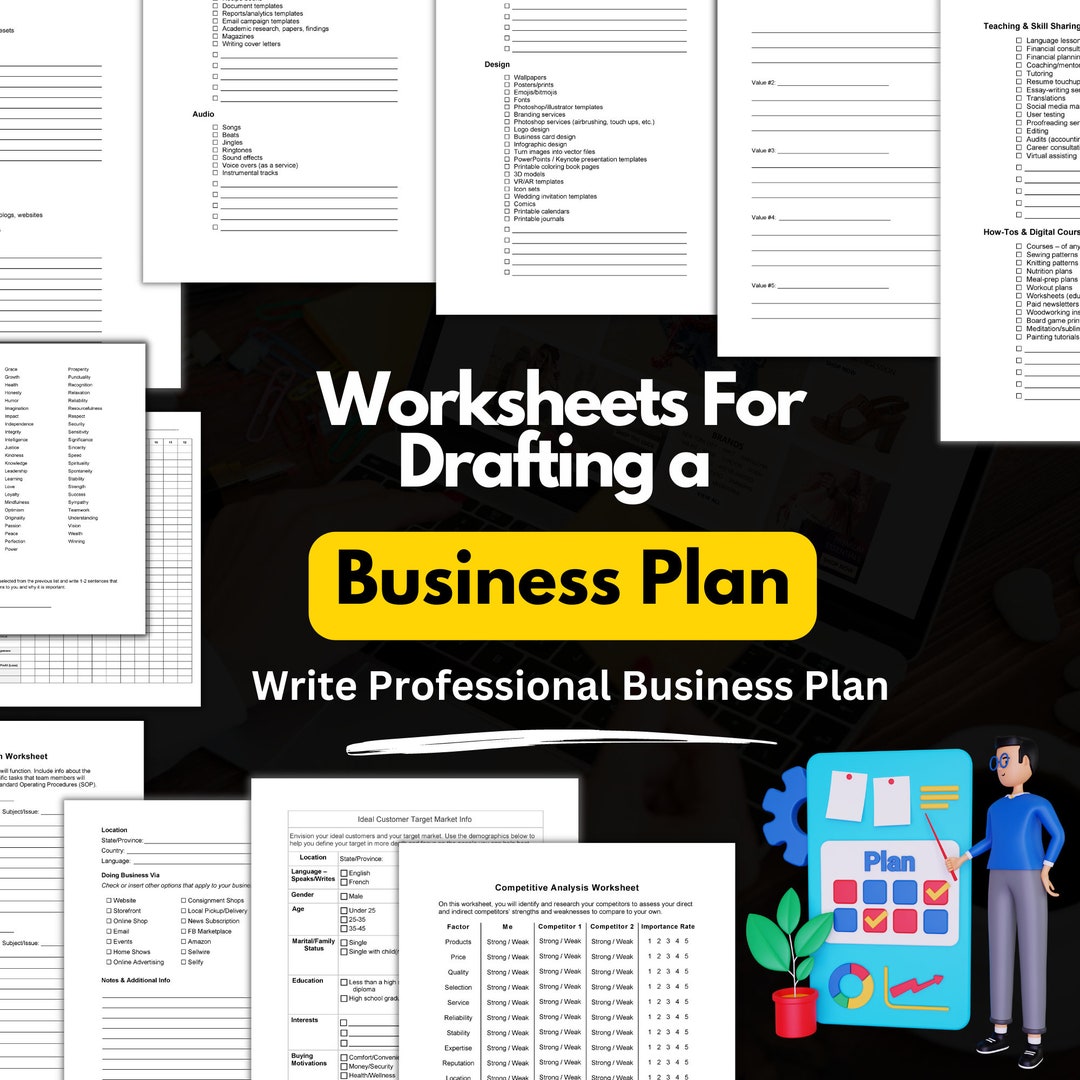 Master Resell Right I Worksheets for Drafting a Business Plan I How to ...