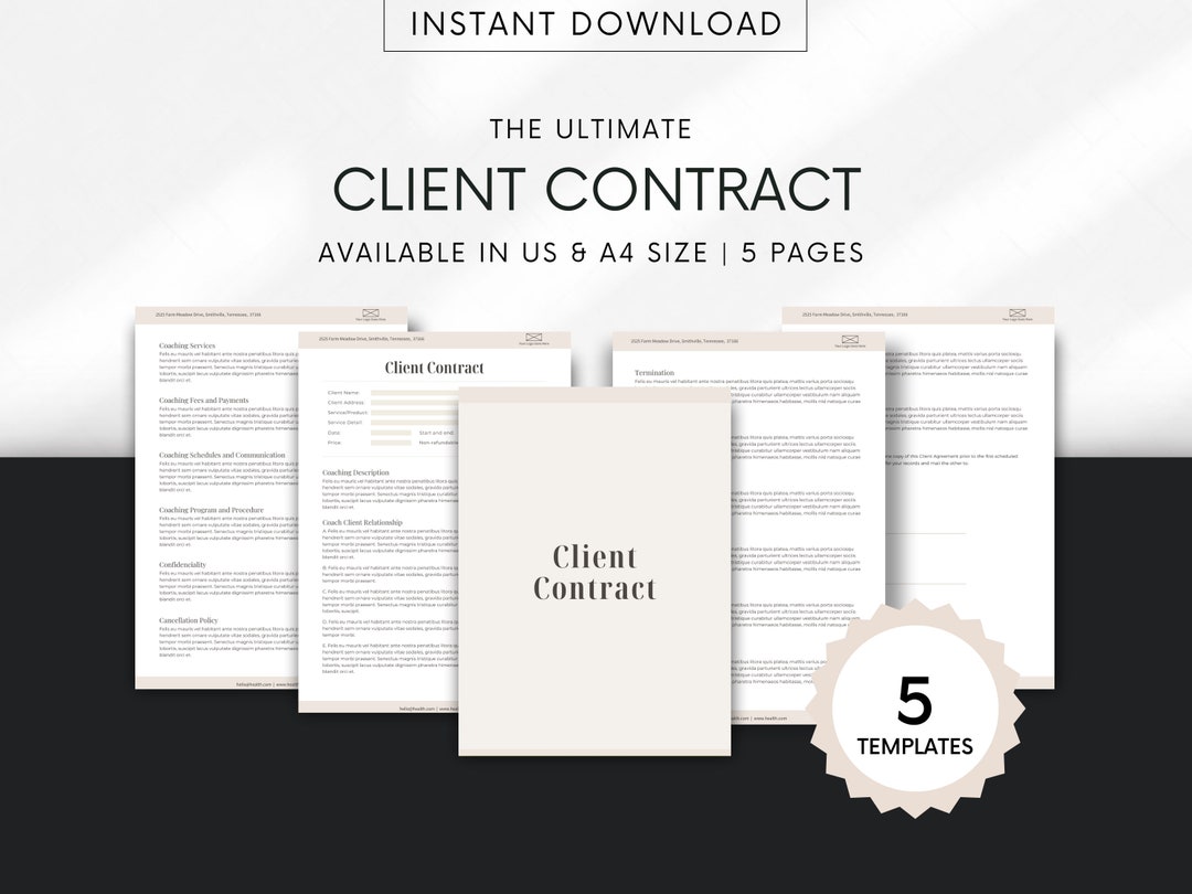 Client Contract | Professional Client Agreement | Customizable Contract ...