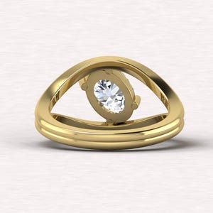 Oval Cut Lab Grown Diamond Ring Eye Shape Ring New & Unique Designed ...