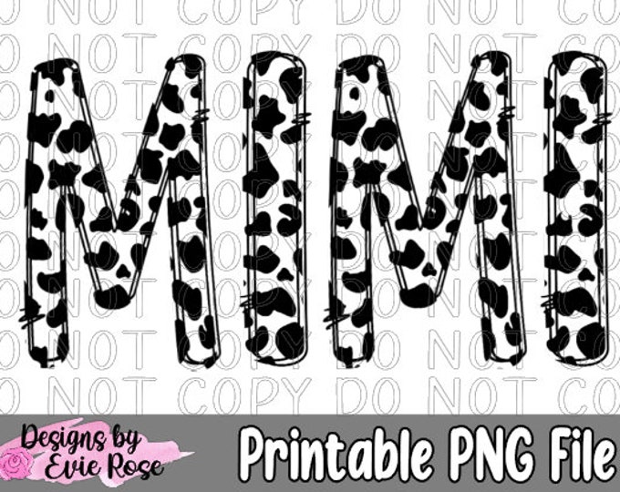 Cow Print Mimi PNG Digital Download - Etsy