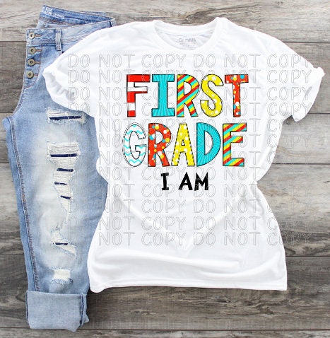First Grade I Am PNG Digital Download - Etsy
