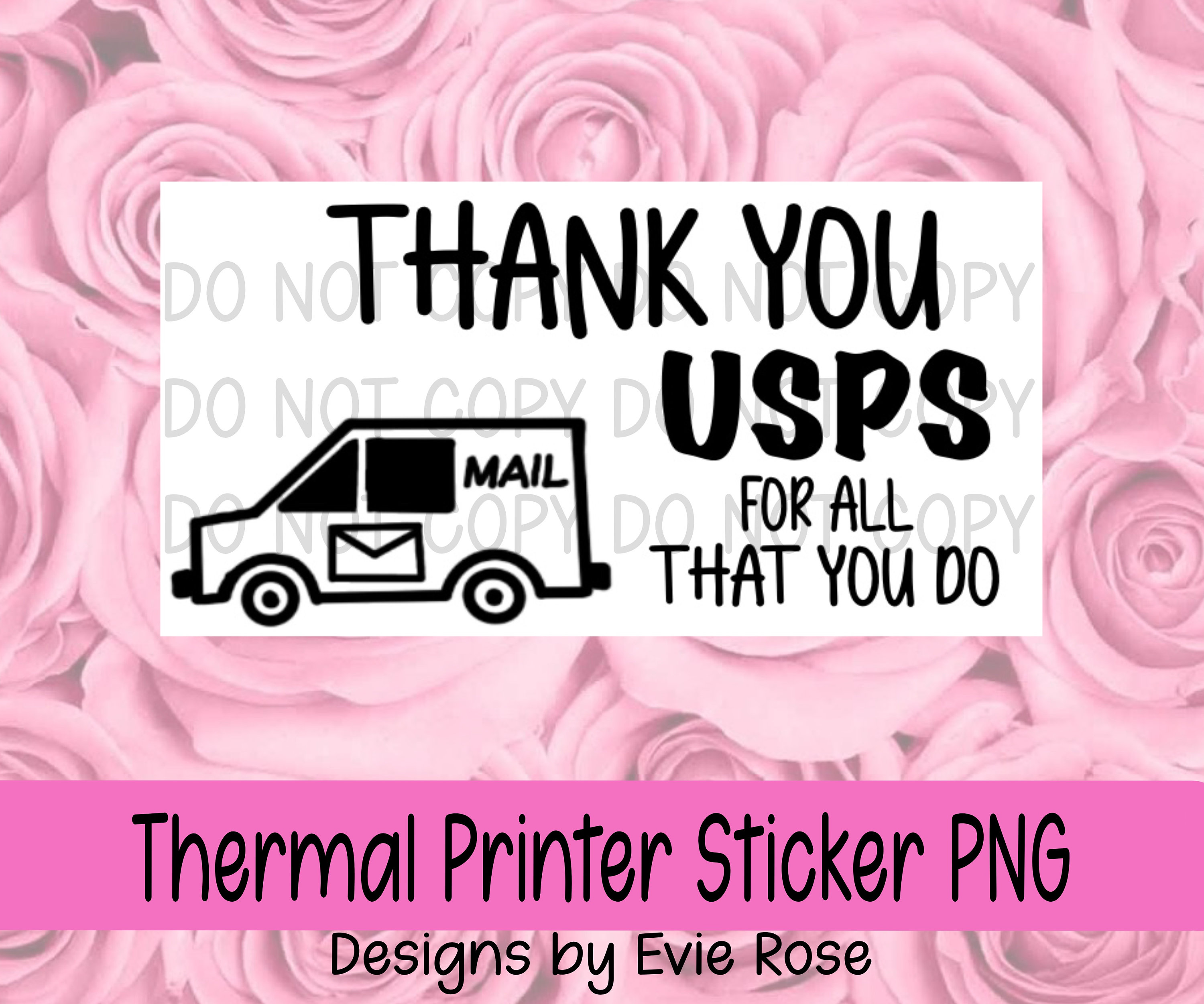 Thank You USPS Thermal Sticker Download - Etsy