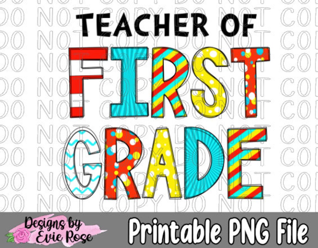 Teacher of First Grade PNG Digital Download - Etsy