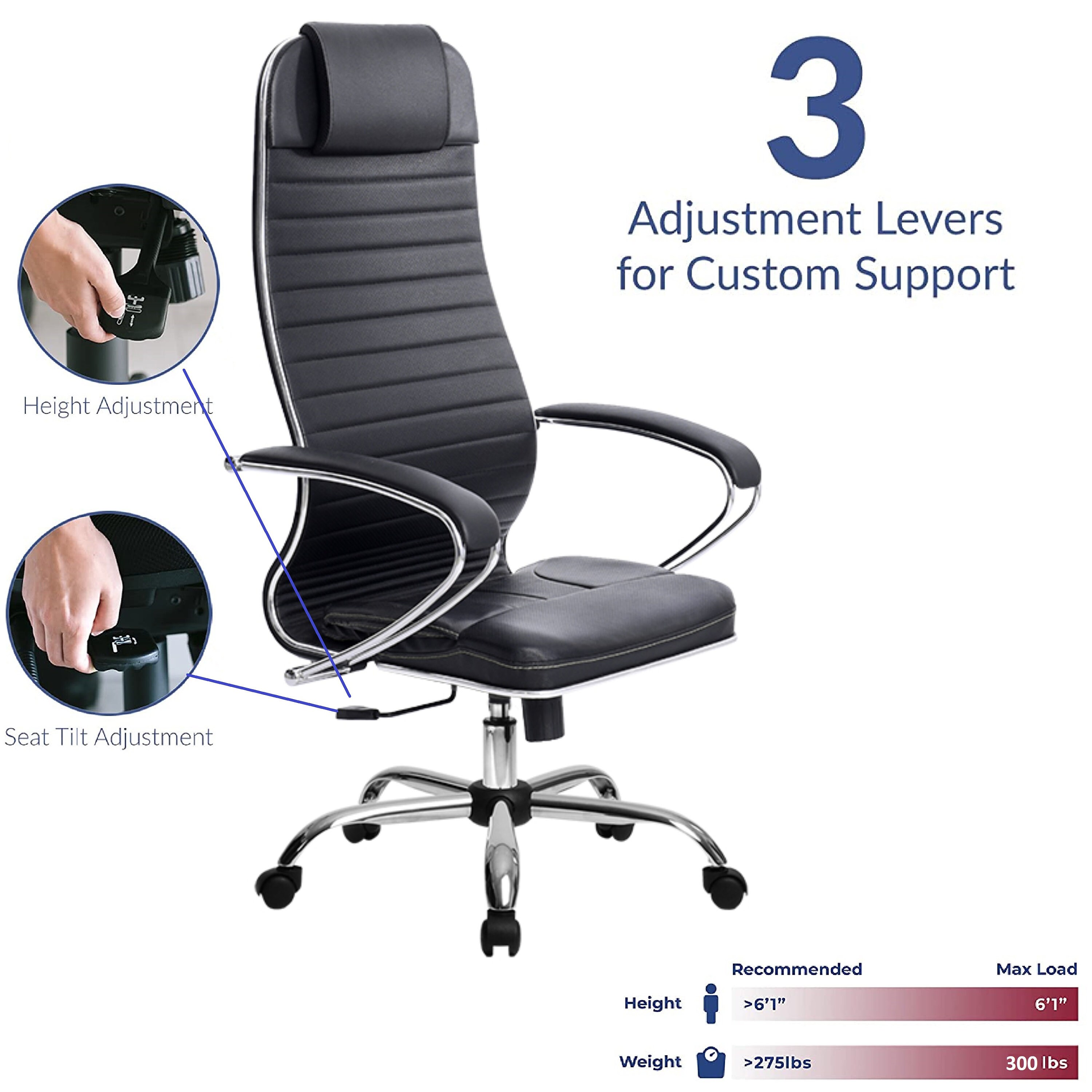 Office Chair Ergonomic Samurai Chair-high Back Arm Chairs With ...