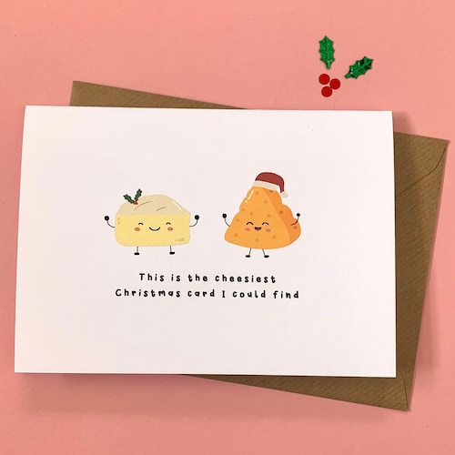 Funny Cheese Christmas Card Funny Holiday Card Cheese | Etsy UK