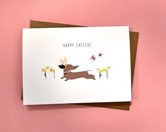 Dachshund Easter Card - Etsy
