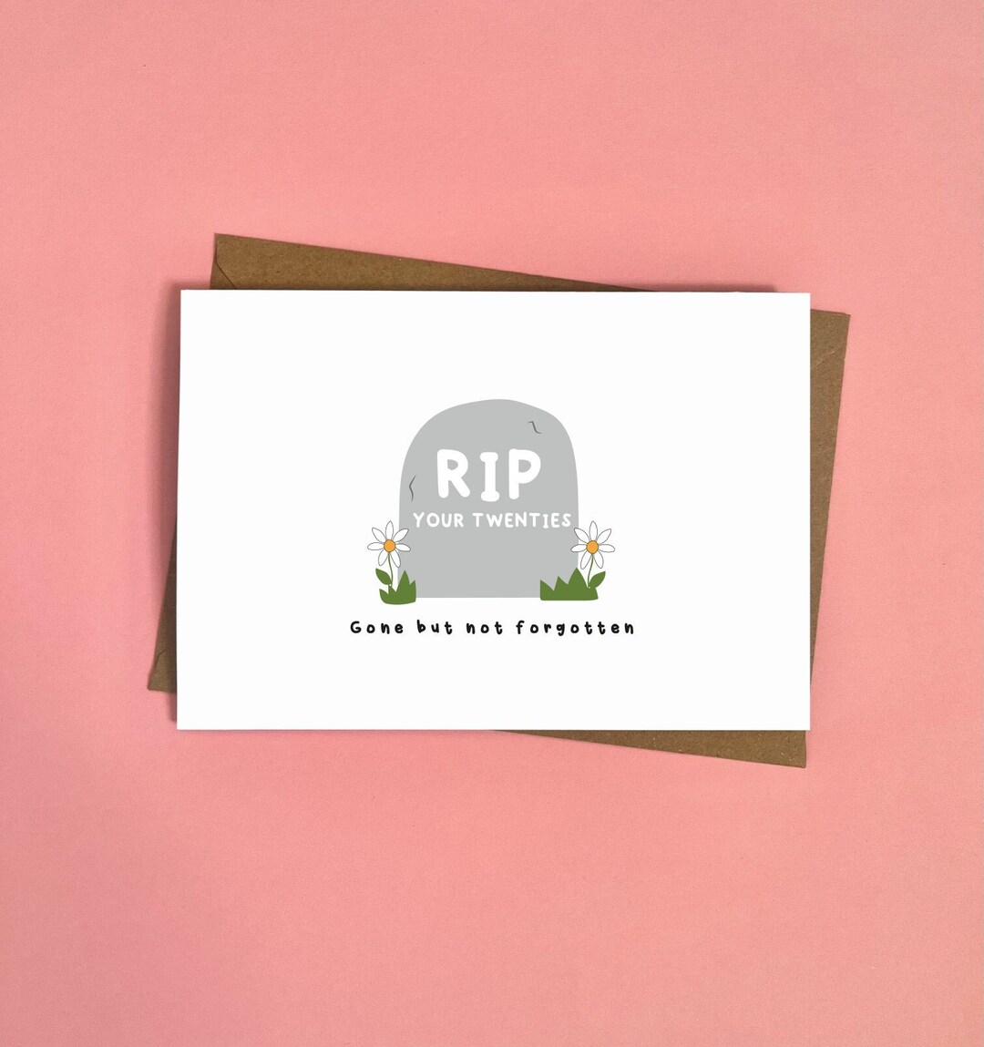 RIP Twenties, 30th Birthday Card, Funny Birthday Card, Happy Birthday ...