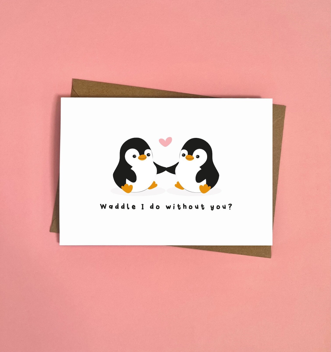 Buy Penguin Valentine's Card, Pun, Penguins, Love, Valentine's Day Card ...