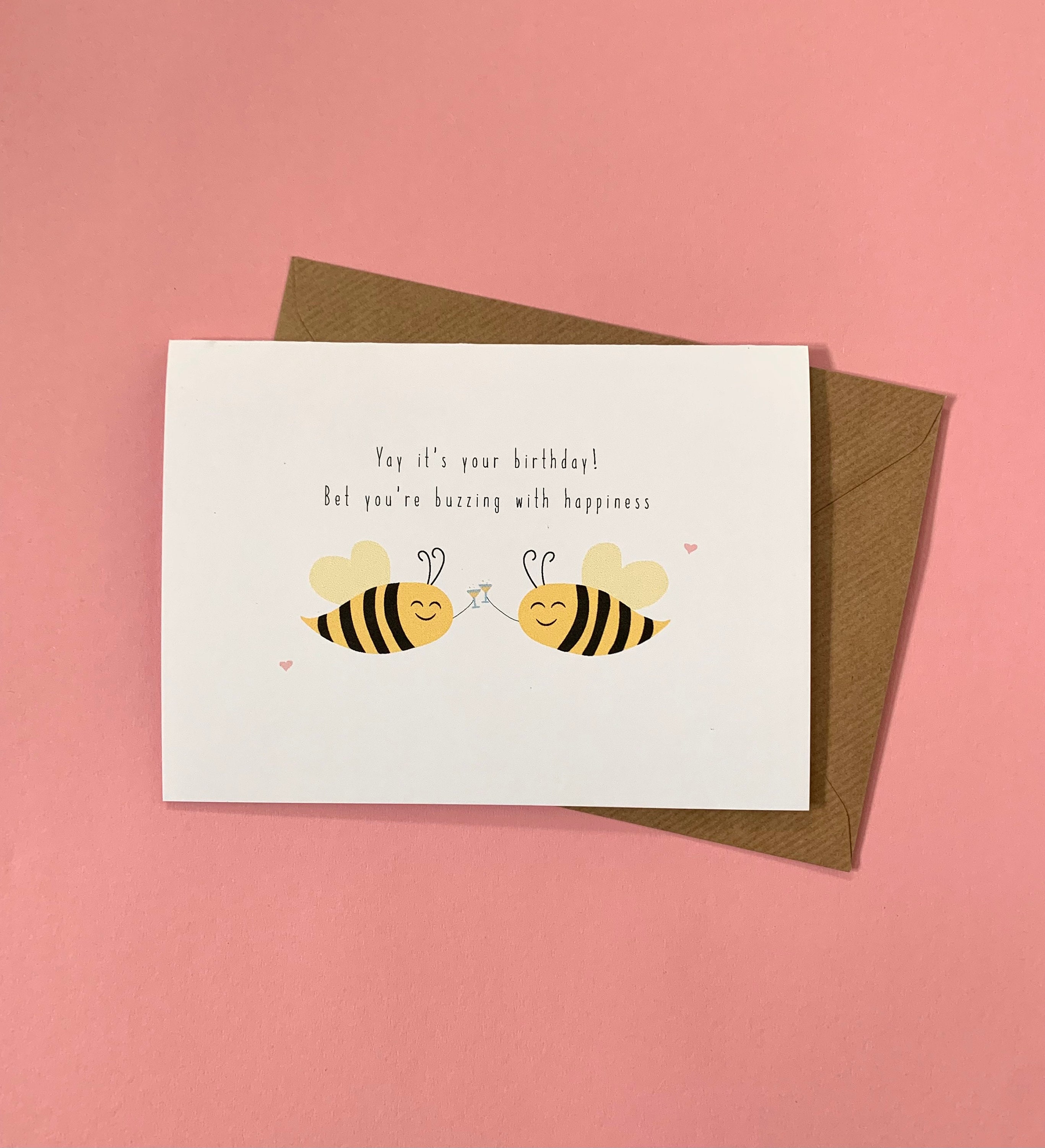 Buzzing It's Your Birthday Bees Birthday Card Cute - Etsy UK