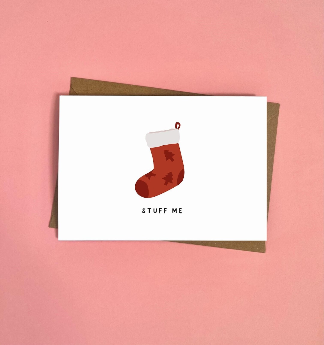 Stuff Me, Stocking, Christmas Card, Funny, Cheeky, Christmas Cards ...