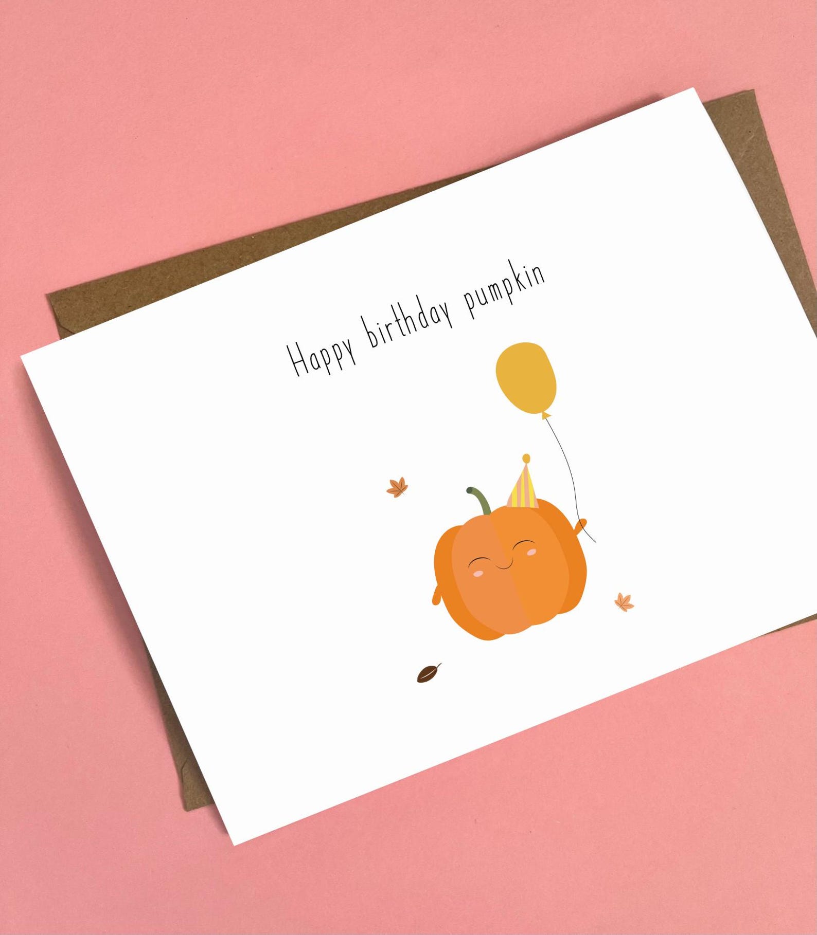 Happy Birthday Pumpkin Card, Orange Pumpkin, Autumn Birthday Card ...