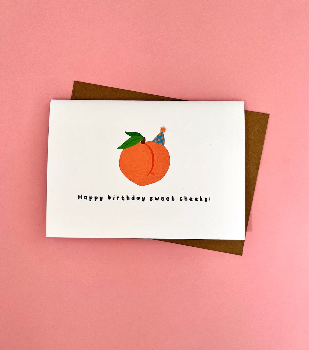 Happy Birthday Sweet Cheeks, Peach, Birthday Card, Birthday, Fruit, Pun ...