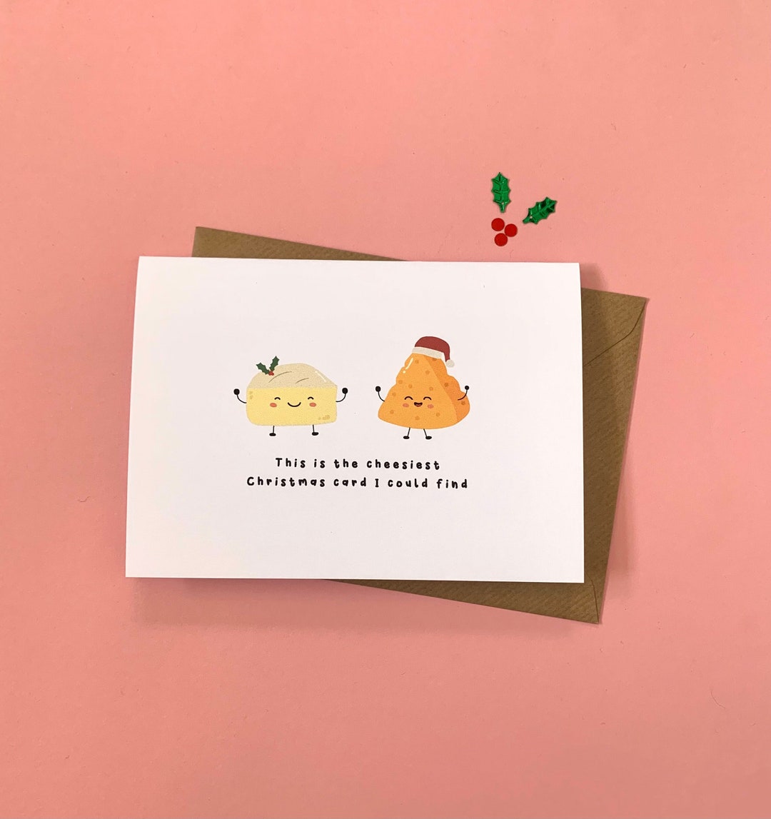 Funny Cheese Christmas Card, Pun Greeting Card - Etsy