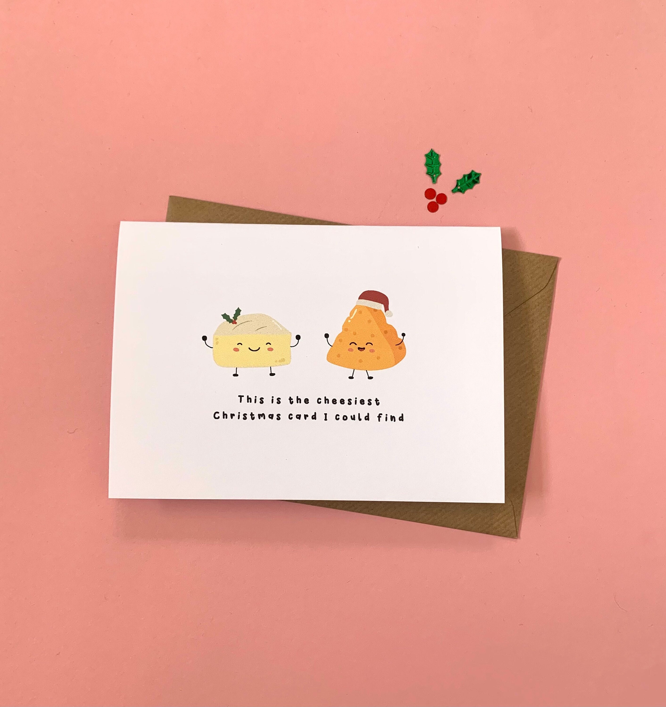 Funny Cheese Christmas Card, Pun Greeting Card - Etsy