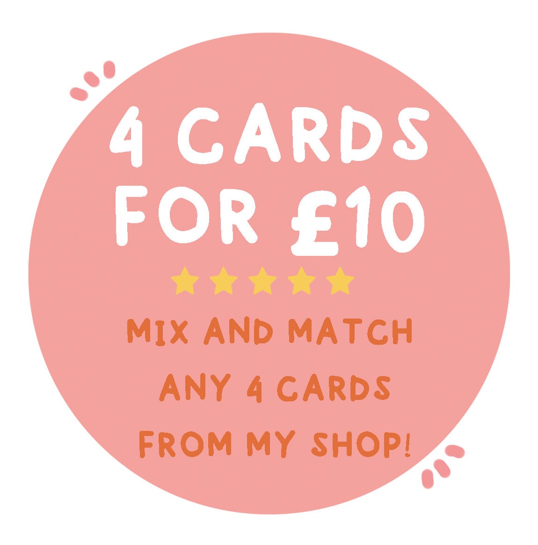 Mix & Match Card Pack, Any 4 Cards Bundle, Multipack, Pack of 4 ...