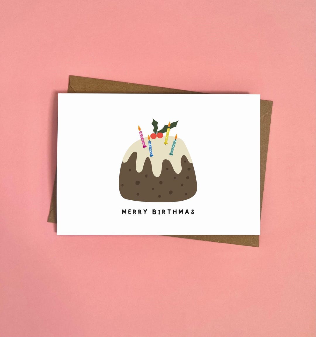 Merry Birthmas, Christmas Card, Birthday, Funny, Cute, Christmas ...