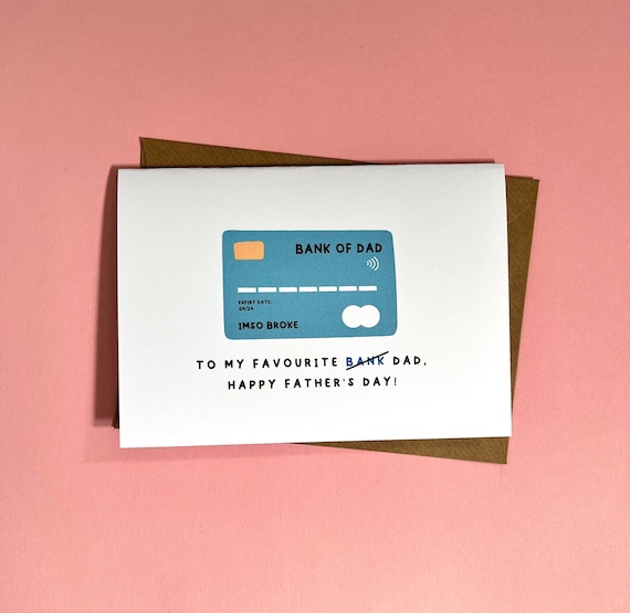 Bank of Dad Father's Day Card Dad Happy Father's | Etsy