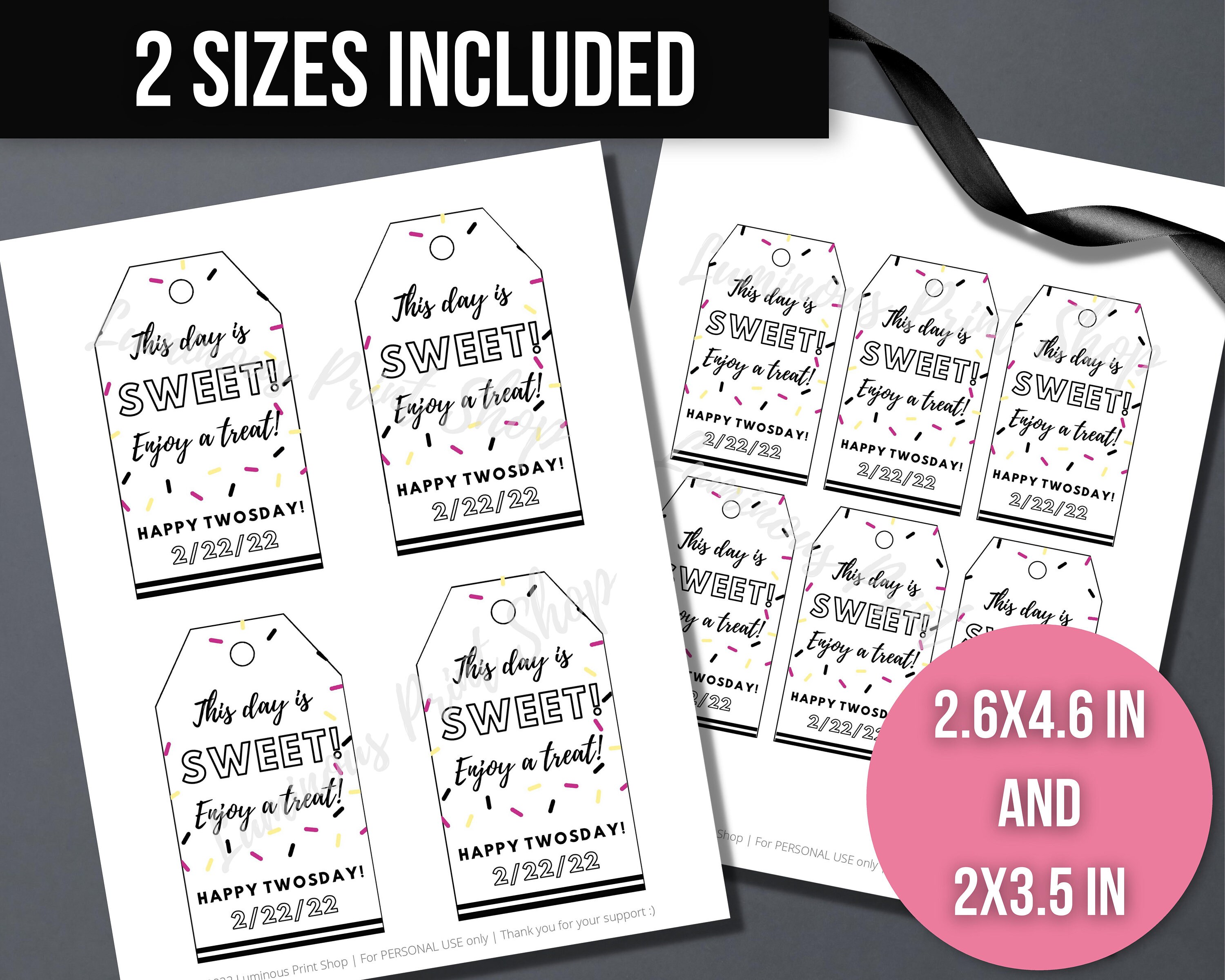 Twosday Printable Tags | Twosday Snack Tags | Twosday Treat Tags ...