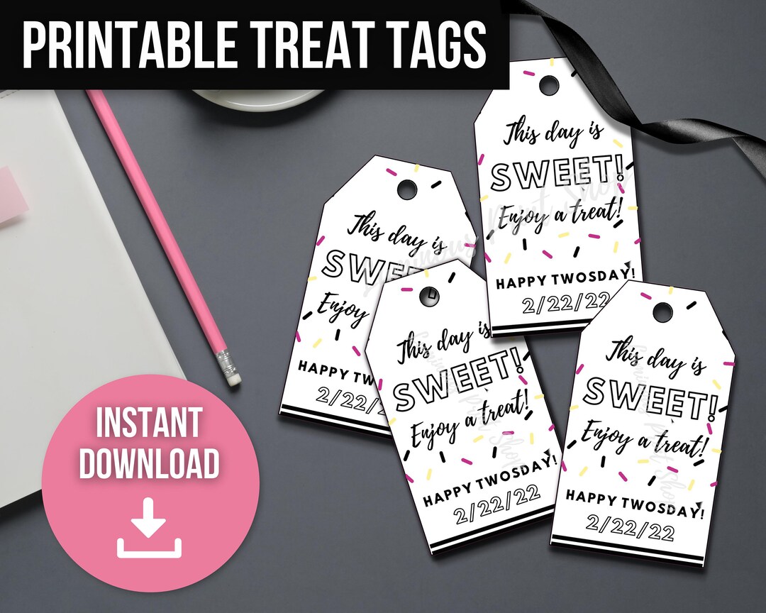 Twosday Printable Tags | Twosday Snack Tags | Twosday Treat Tags ...