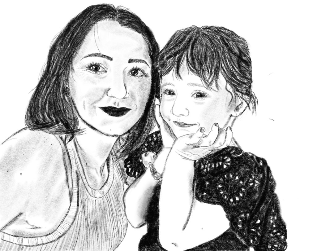 Custom Made Sketches Custom Portraits Handmade Digital Art - Etsy