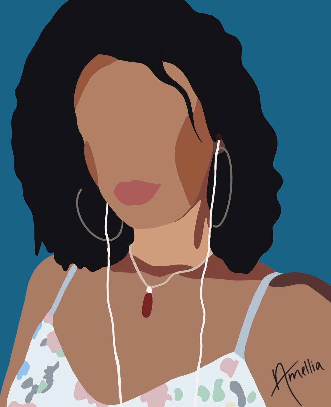 Retrato digital personalizado hecho a mano impresión - Etsy España